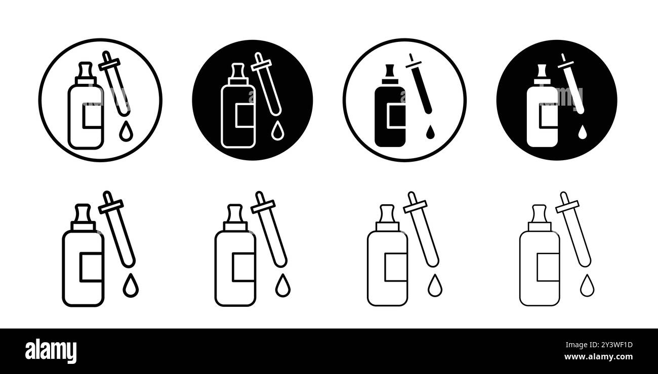 Serum icon logo sign vector outline in black and white color Stock ...