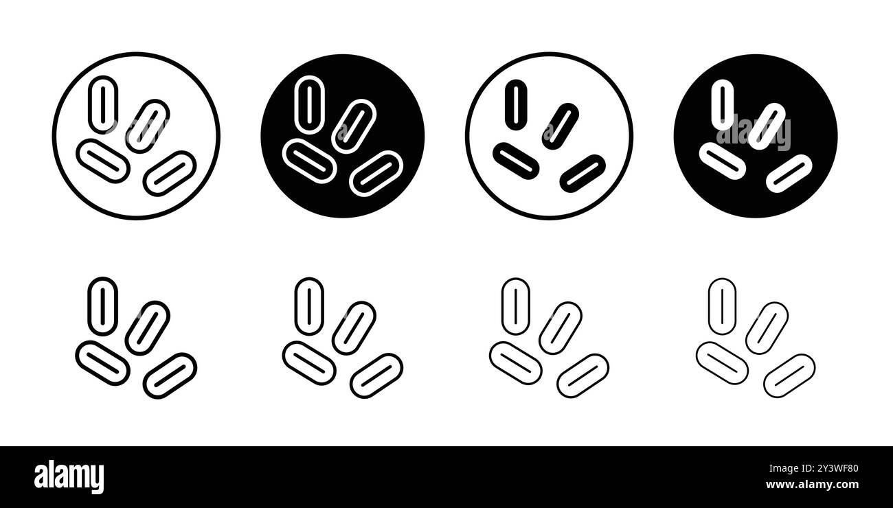 Yeast icon logo sign vector outline in black and white color Stock ...