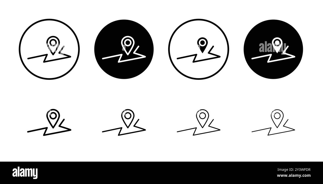 You are Here Pointer Icon logo sign vector outline in black and white ...