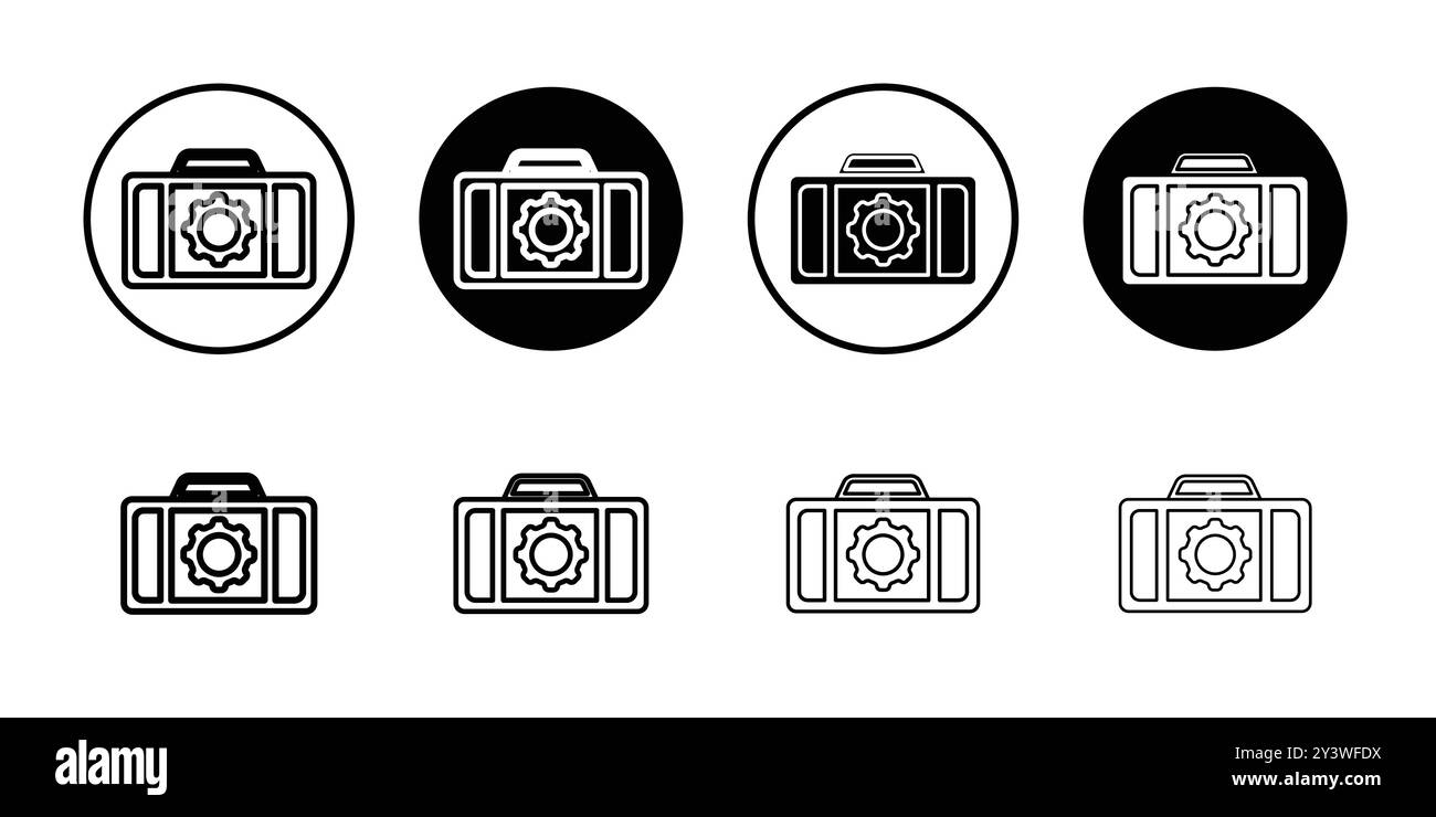 Work experience icon logo sign vector outline in black and white color ...