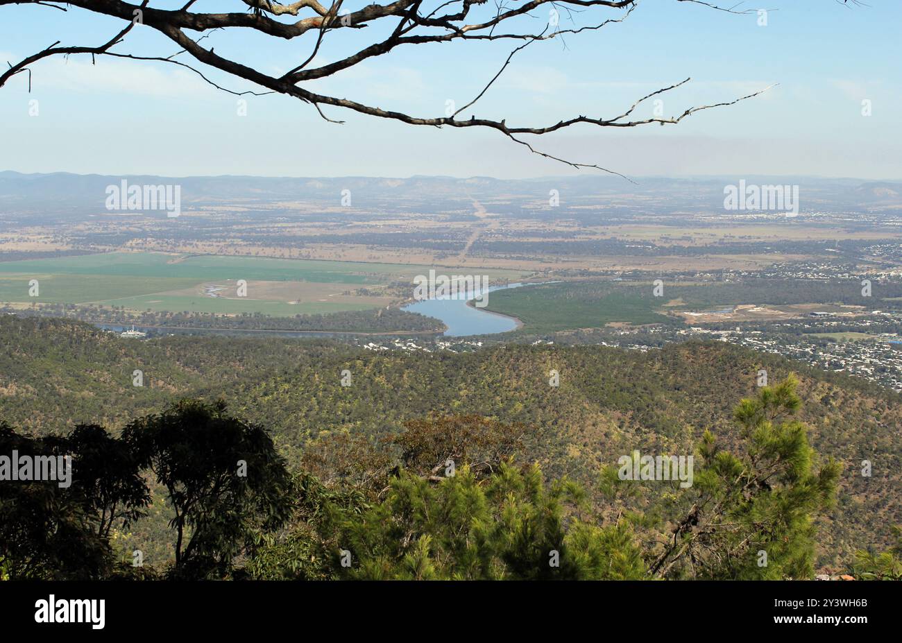 View of the Fitzroy River from Mount Archer National Park in ...
