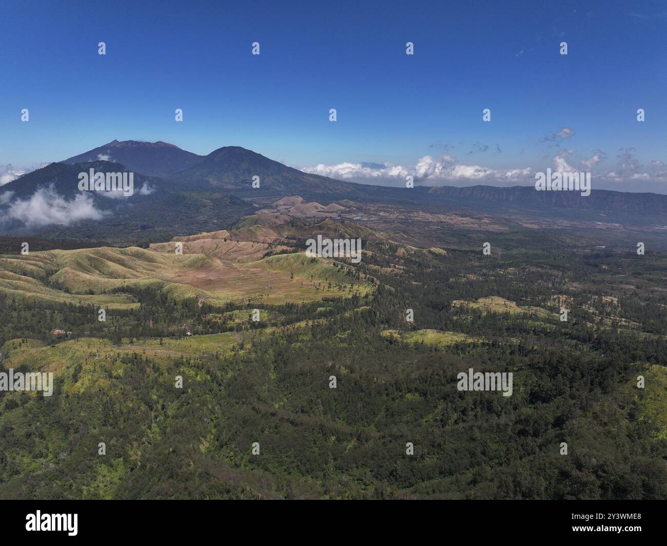 The world's most acidic volcano, Ijen, East Java, Indonesia. View of ...