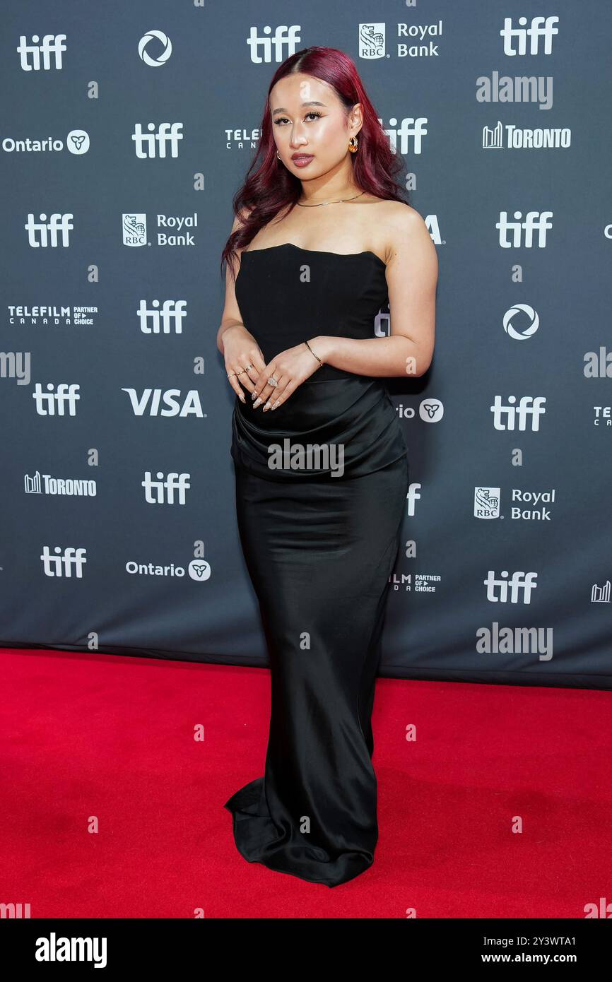 Amanda Kour poses on the red carpet for the film "The Deb" during the ...