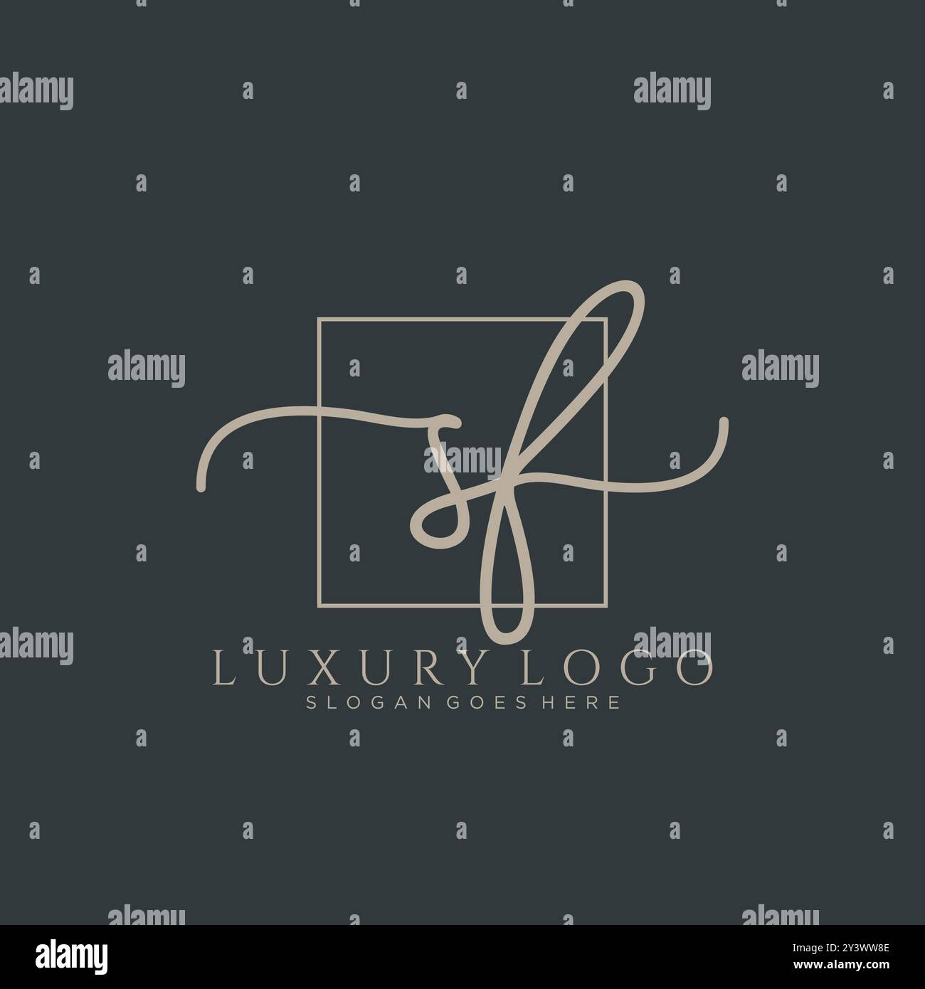 SF Initial handwriting logo design Stock Vector Image & Art - Alamy