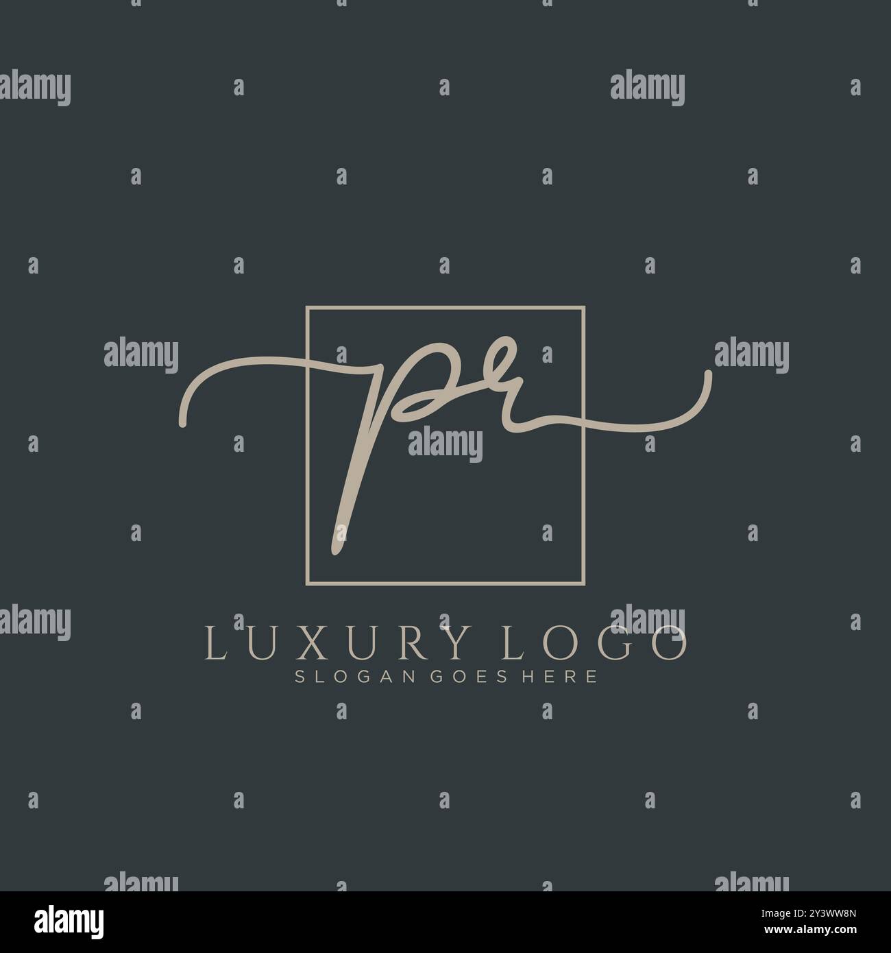 PR Initial handwriting logo design Template Stock Vector Image & Art ...