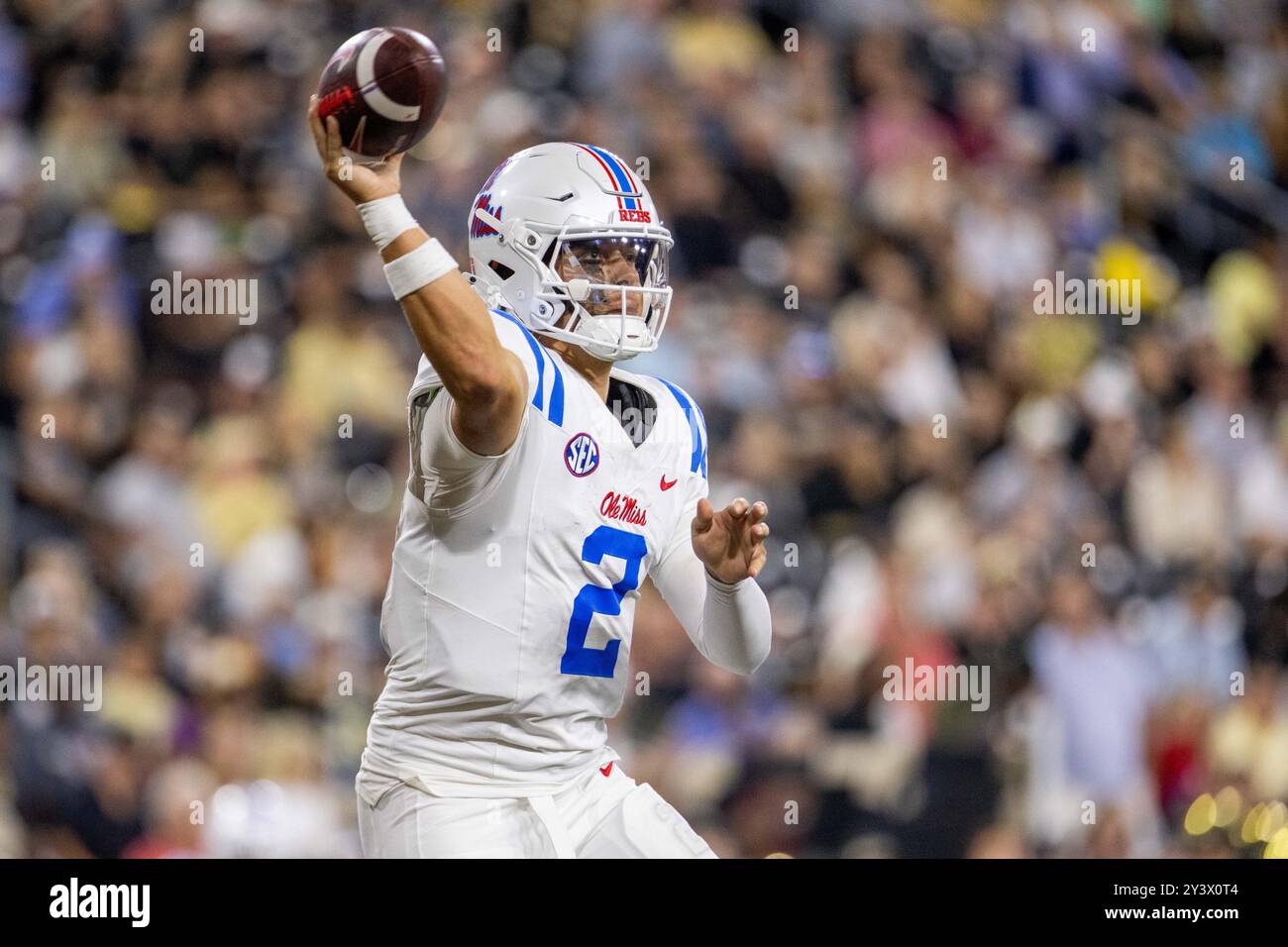 September 14, 2024: Mississippi quarterback Jaxson Dart (2) throws ...