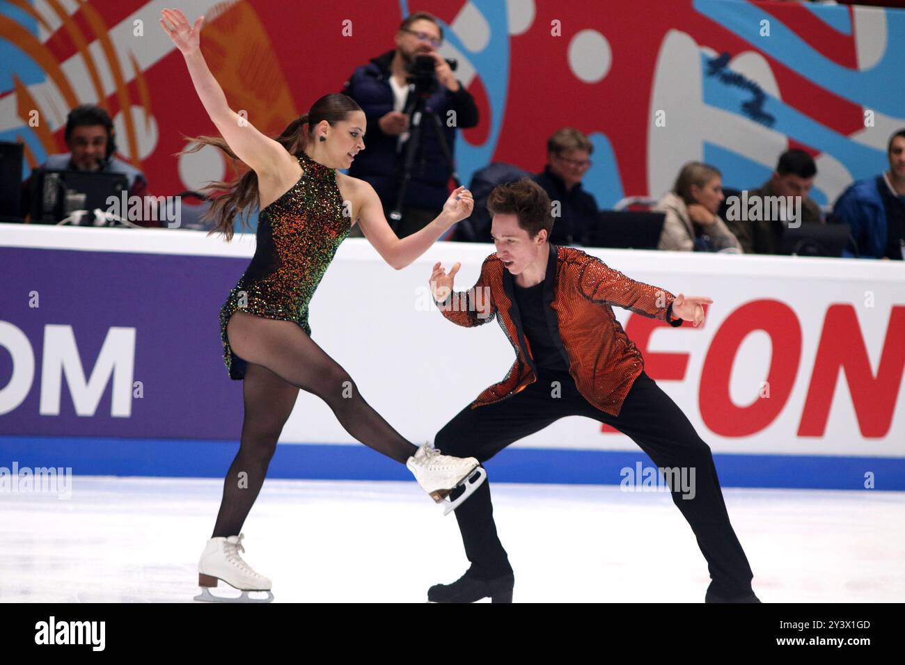 Elizaveta Pasechnik and Dario Cirisano seen in action during the rental ...