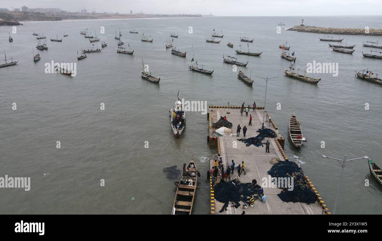 (240915) -- ACCRA, Sept. 15, 2024 (Xinhua) -- An aerial drone photo ...