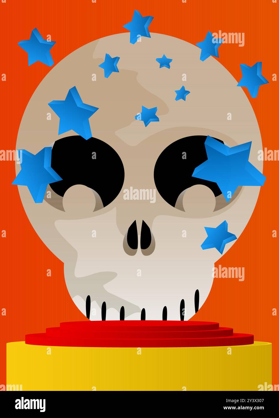 Mockup product display with Halloween Skull. Vector cylinder ...