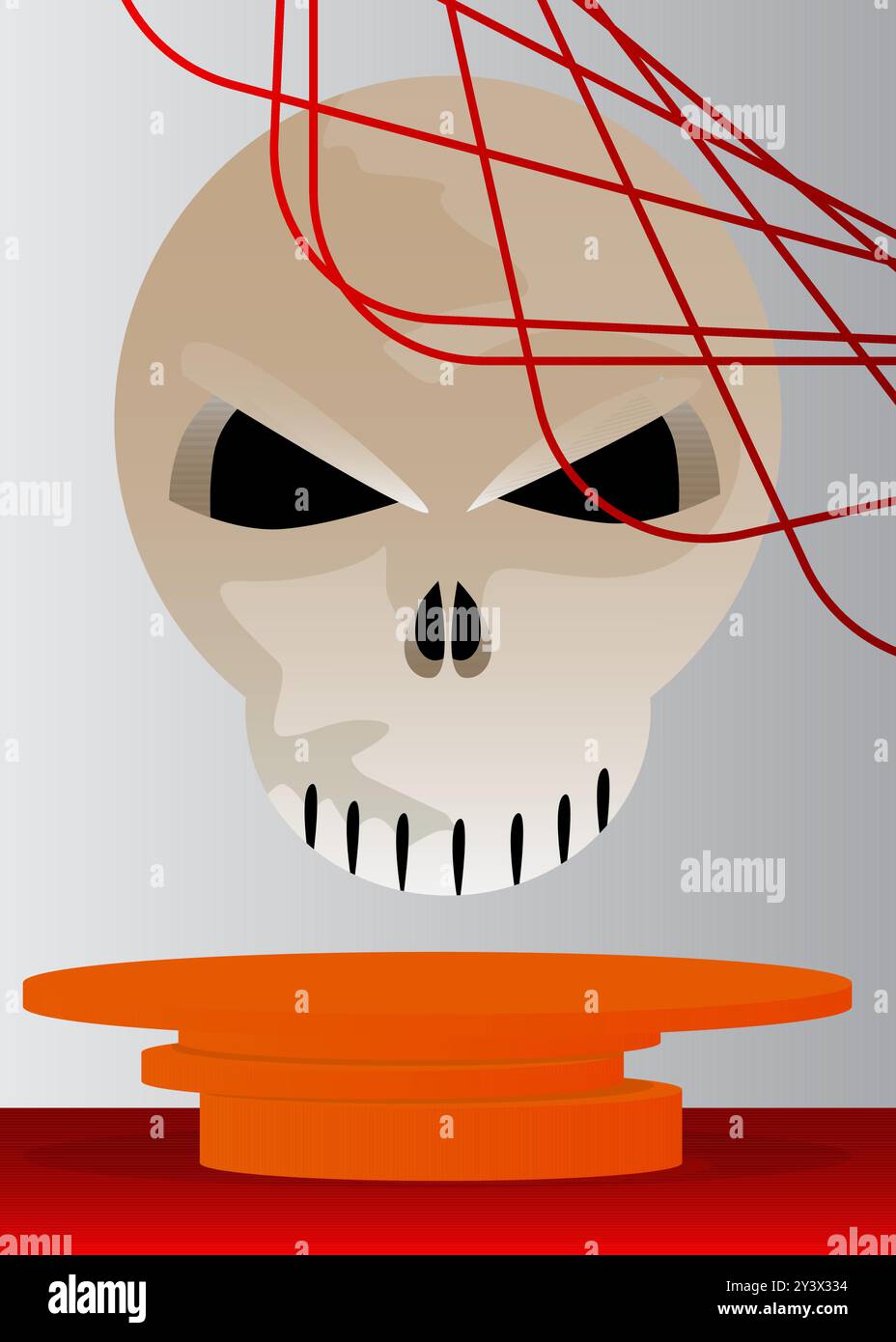 Mockup product display with Halloween Skull. Vector cylinder ...