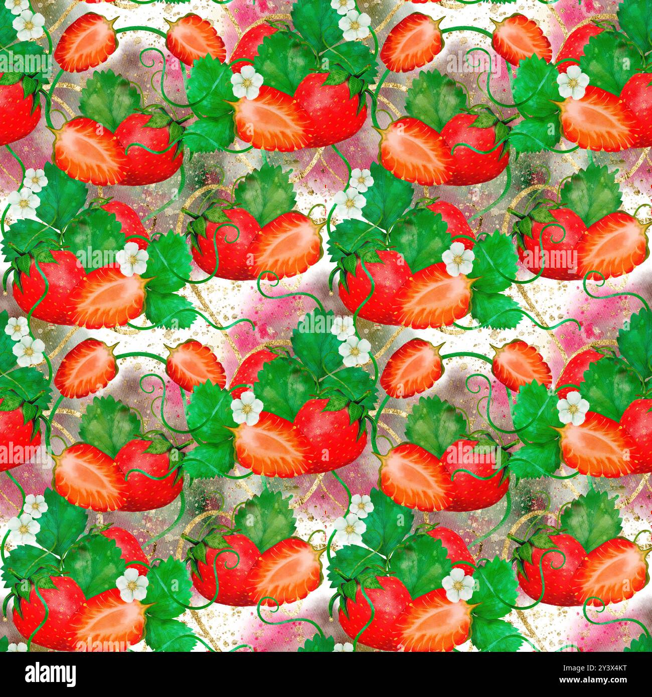 This vibrant and colorful strawberry seamless pattern is absolutely ...