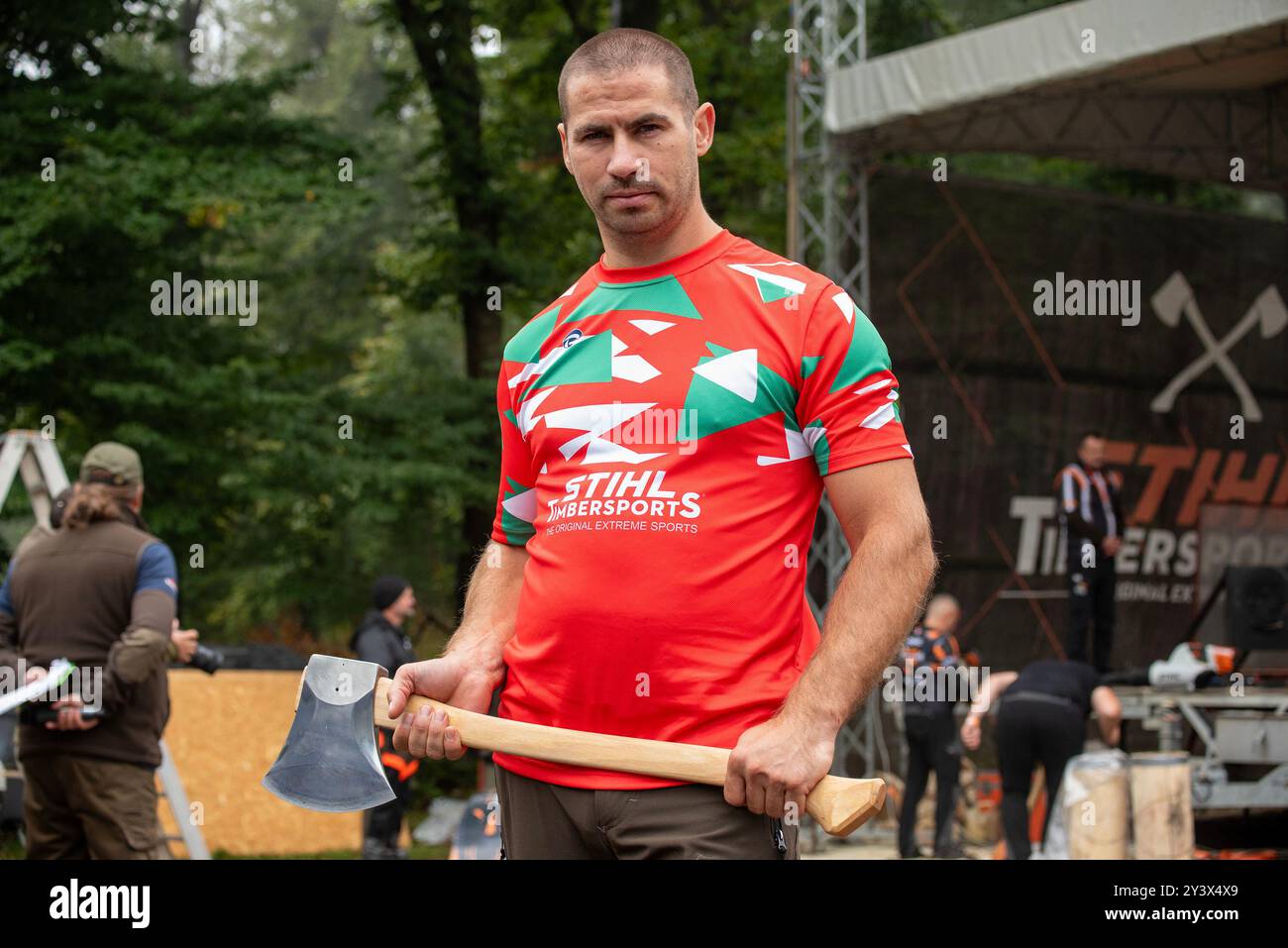 Matrahaza, Hungary. 14th Sep, 2024. An Athlete poses for a photo with ...