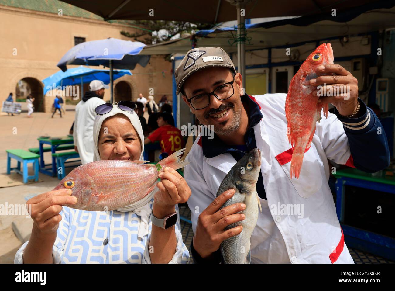 Restaurant serving fresh grilled fish caught in the Atlantic Ocean in ...