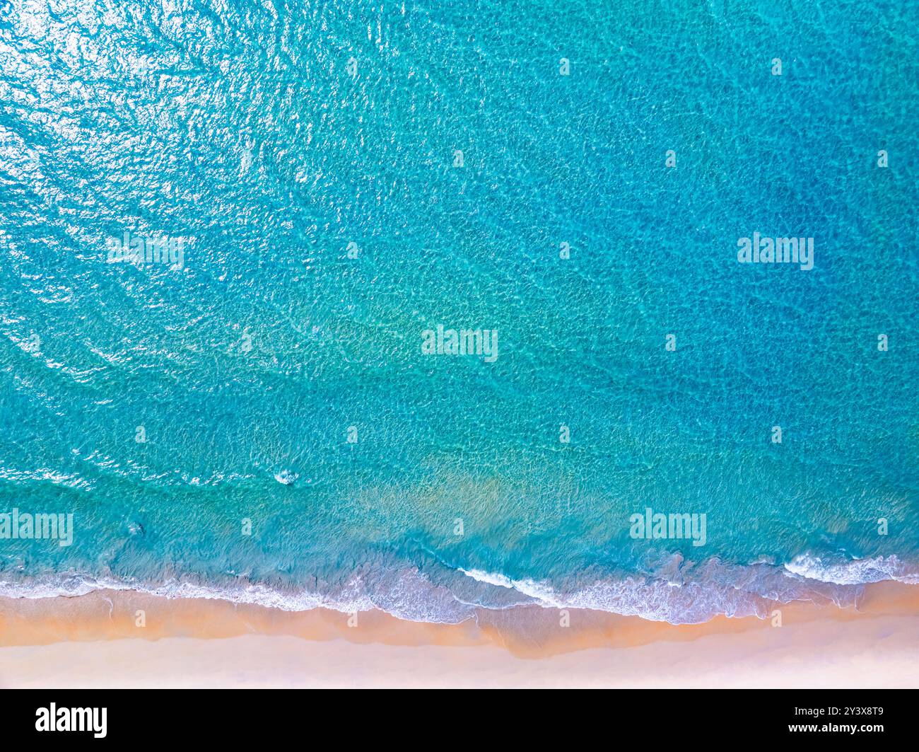 Top view waves crashing on sandy shore, Beach sea space nature ...