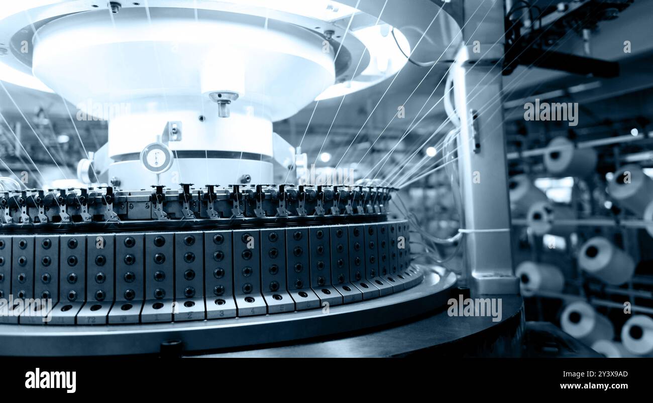 Textile factory in spinning production line and a rotating machinery ...