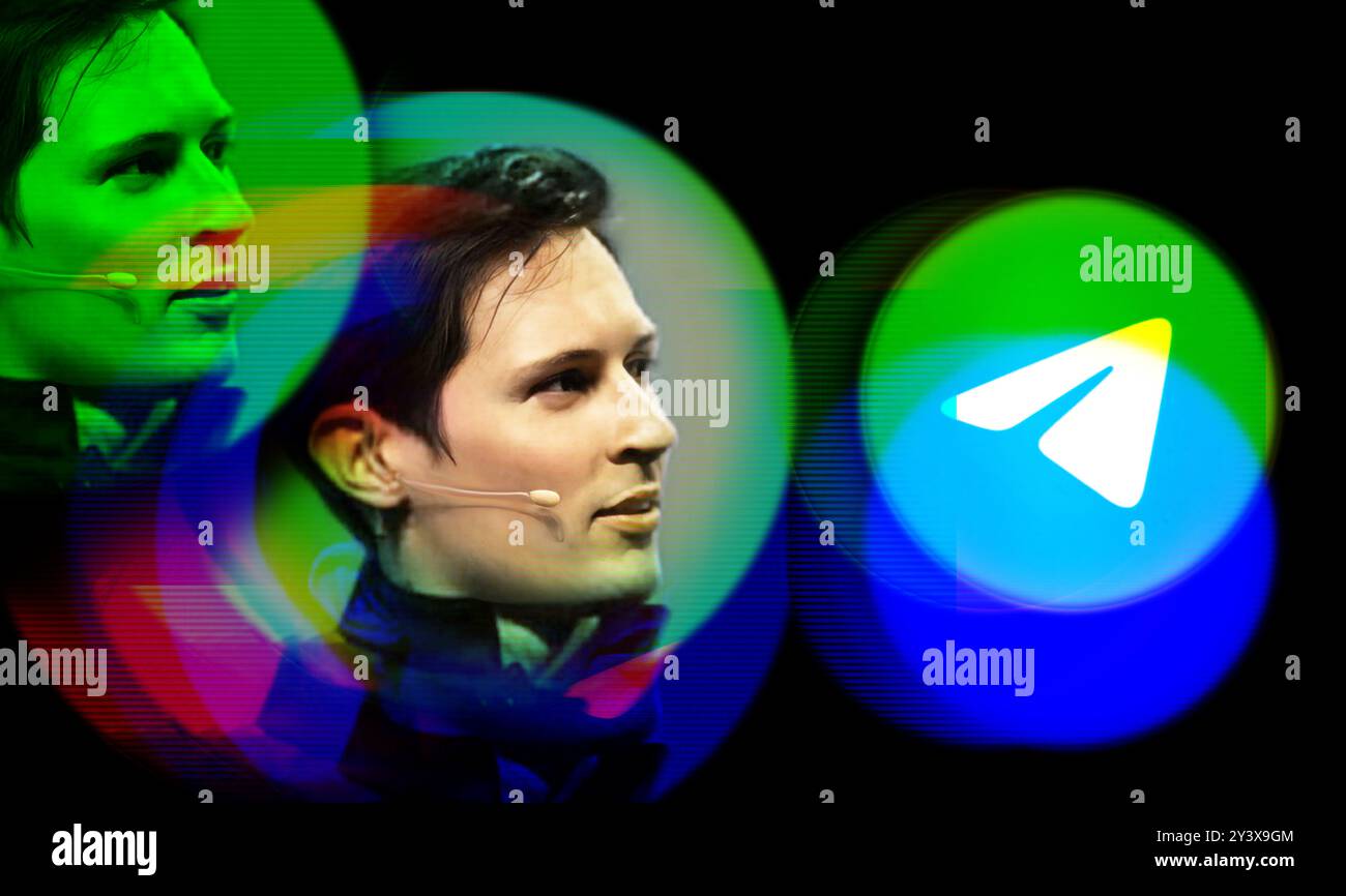 2024: in this photo there is the logo of the Telegram applications and ...