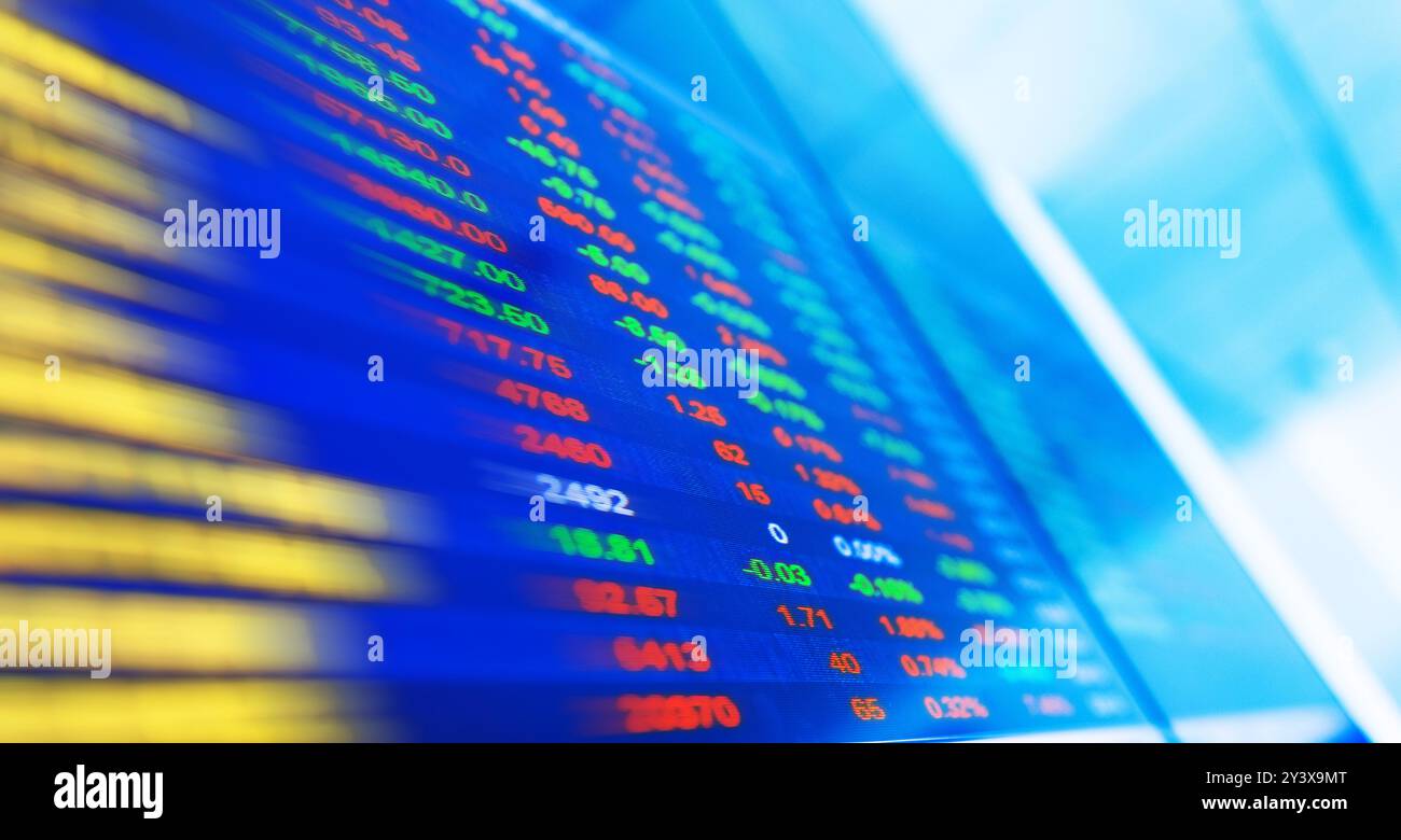 Display of stock market quotes Stock Photo - Alamy
