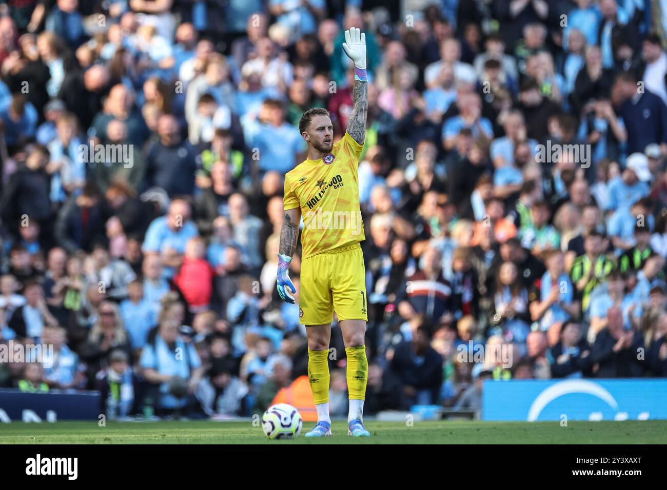 Mark Flekken of Brentford in action during the Premier League match ...