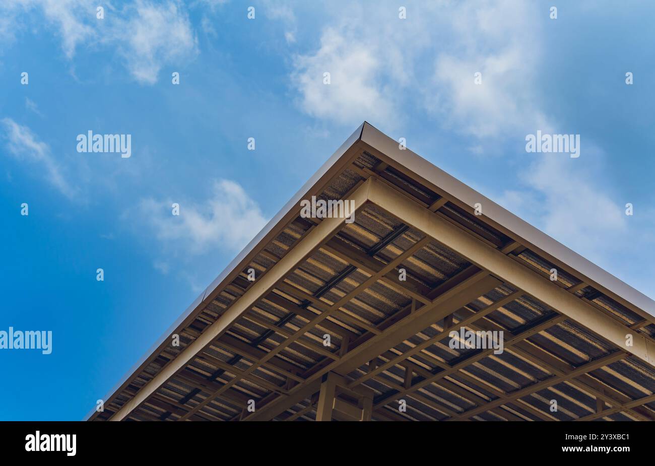 A structure featuring wooden slats on construction site contributing to ...
