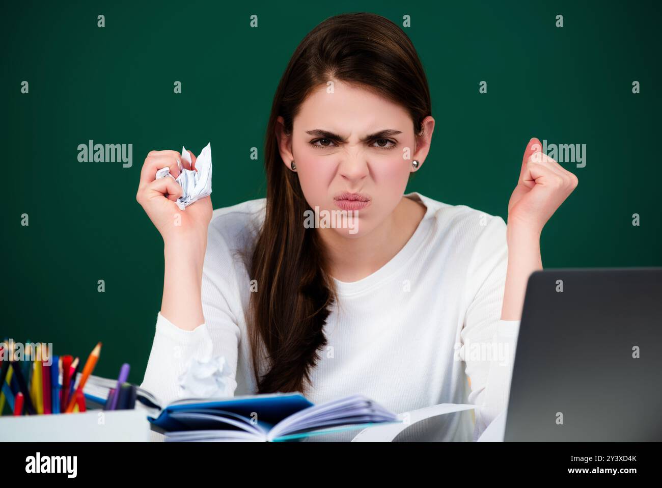 Student in high school classroom. Knowledge in high school. High school ...