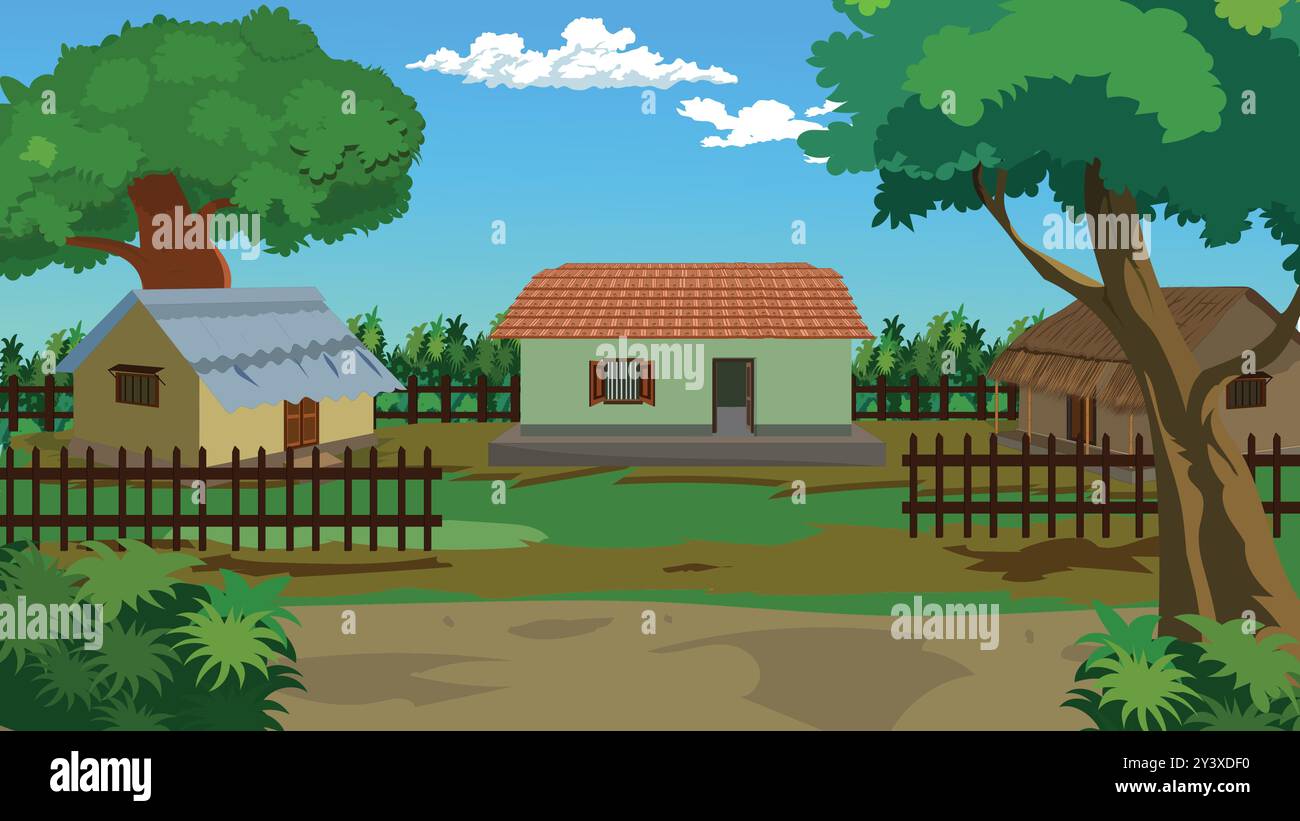 Old village cartoon hi-res stock photography and images - Alamy