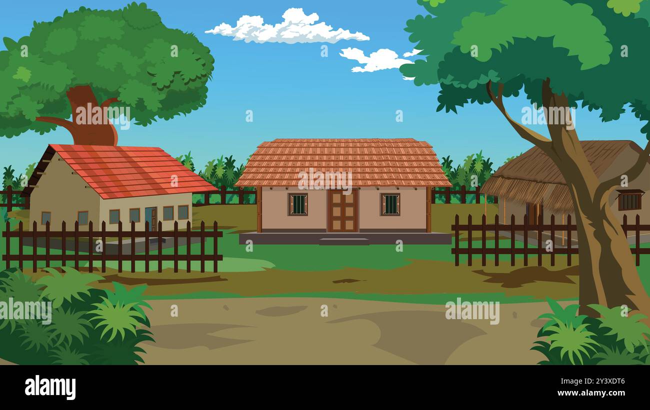 Village compound Stock Vector Images - Alamy