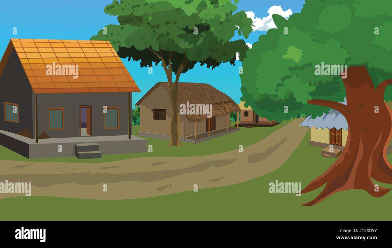 Old village cartoon hi-res stock photography and images - Alamy
