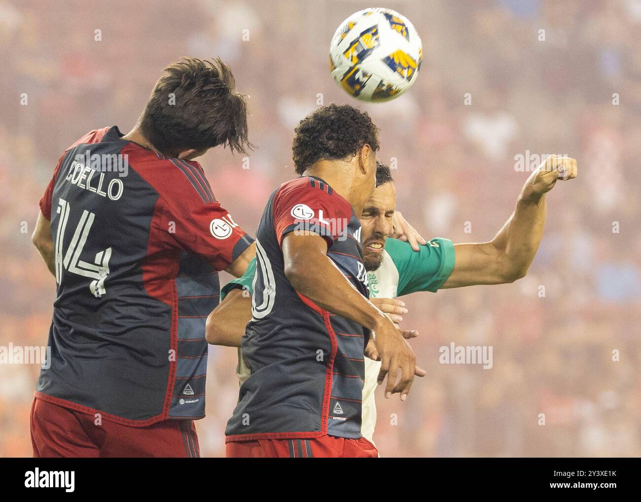 Toronto, Canada. 14th Sep, 2024. Henry Wingo (C) of Toronto FC fights ...