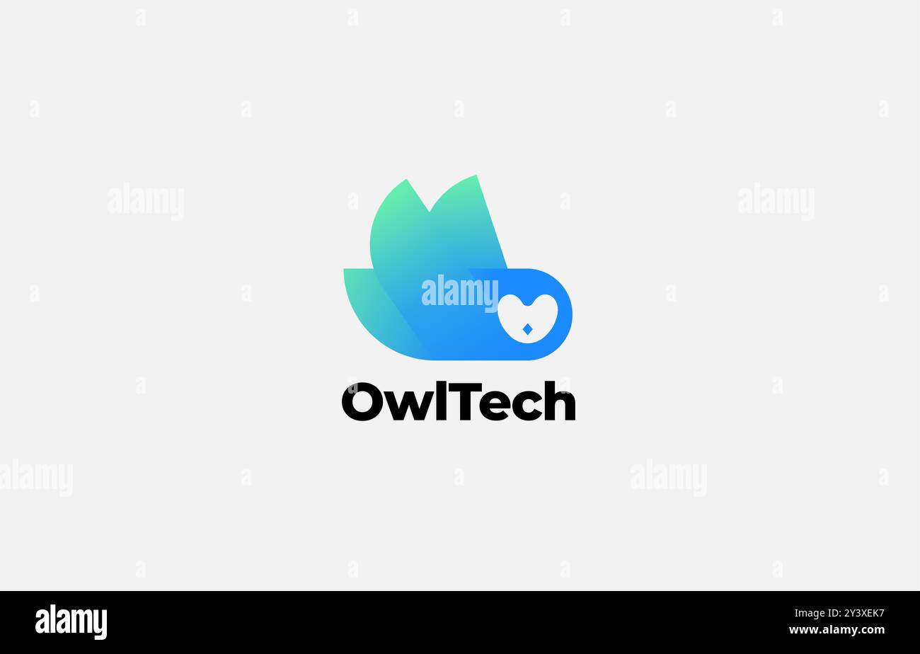 Logo Owl minimalist technology concept with colorful. Apps, simple and ...