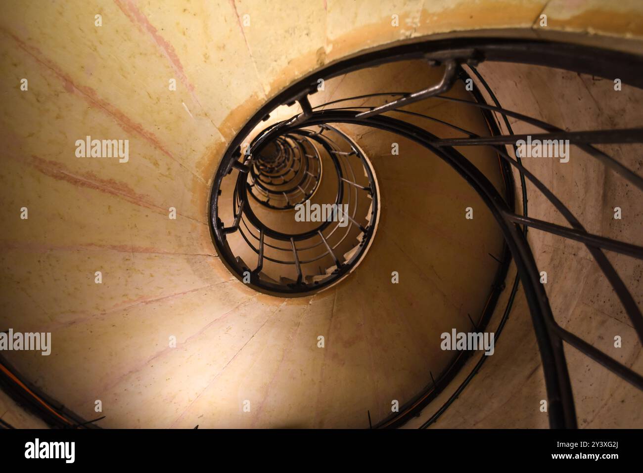 Spiral Staircase Inside the Arc de Triomphe - Paris, France Stock Photo ...