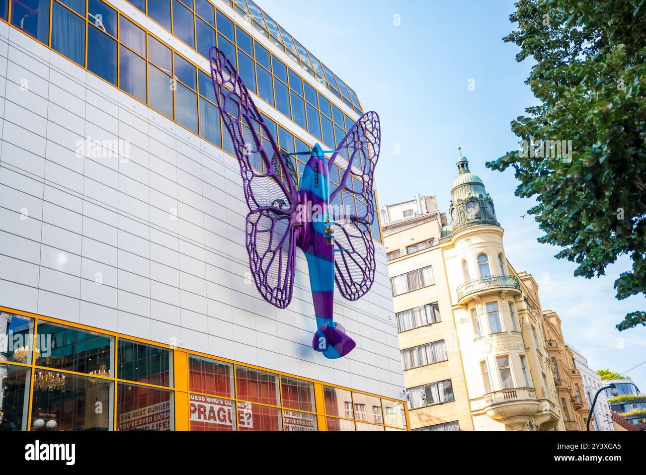 Praha, Czech republic - August 28, 2024: Shopping centre Maj on ...