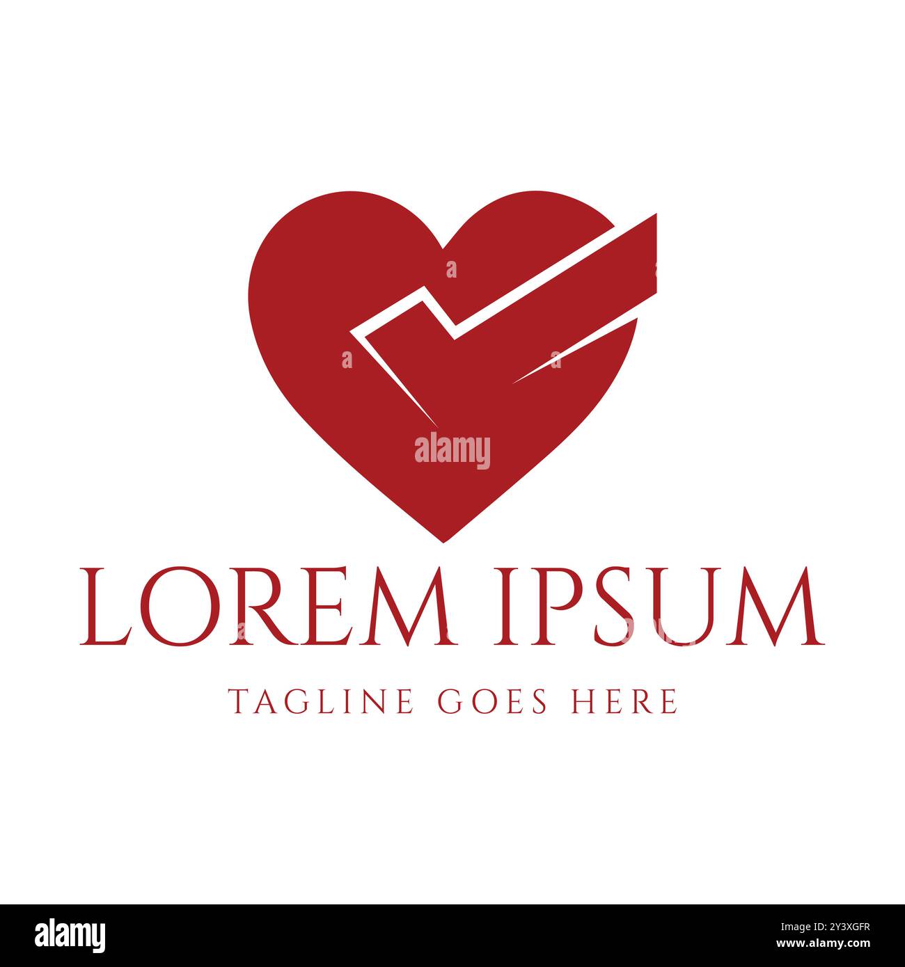 Simple Minimalist Heart Love Check Fix Good Symbol Icon Logo Design ...