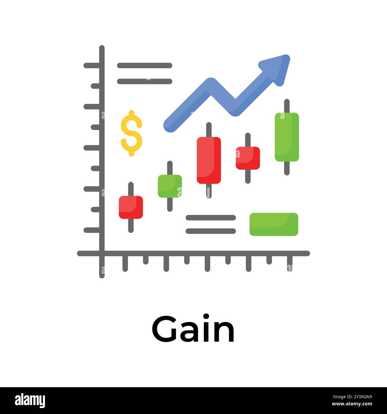 Business growth, Stock market growth chart vector design isolated on ...