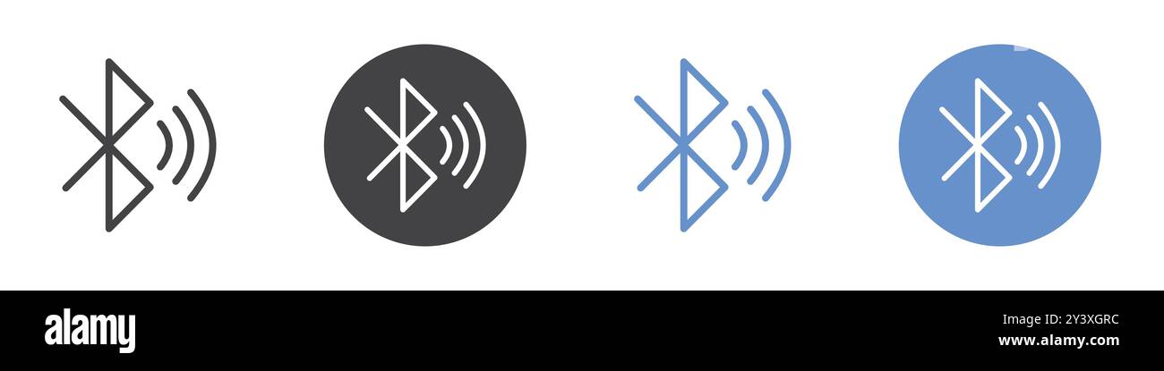 Bluetooth Icon Vector symbol or sign set collection in black and white ...