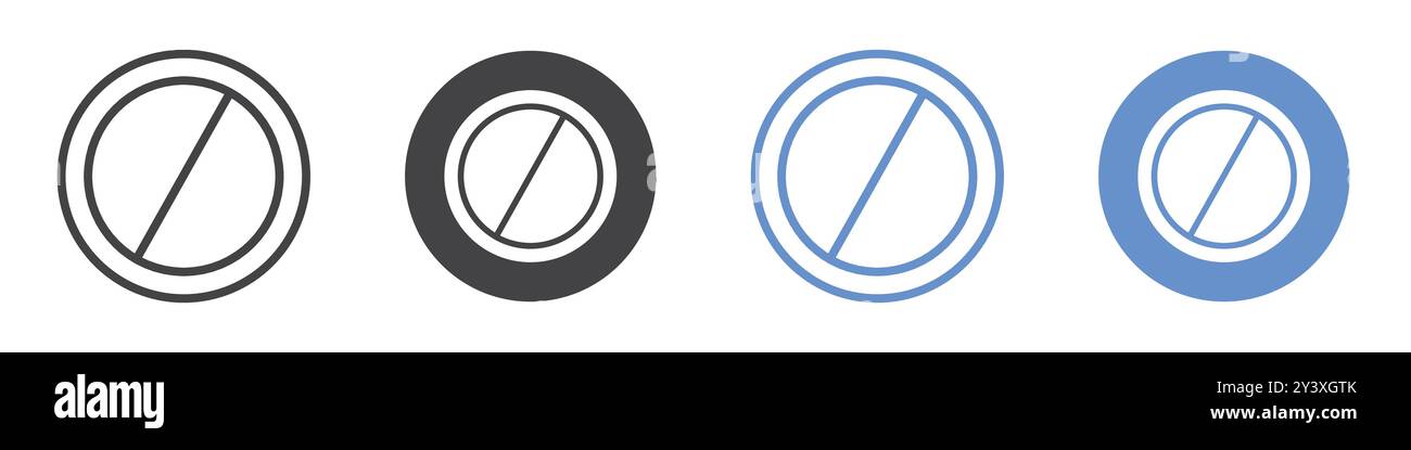 Blocked icon Vector symbol or sign set collection in black and white ...