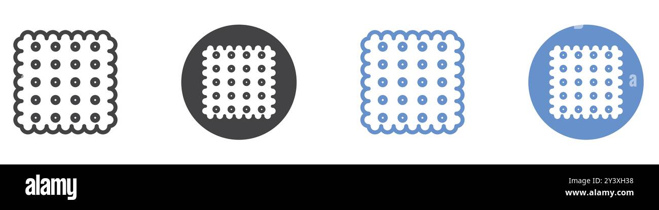 Crackers icon Vector symbol or sign set collection in black and white ...