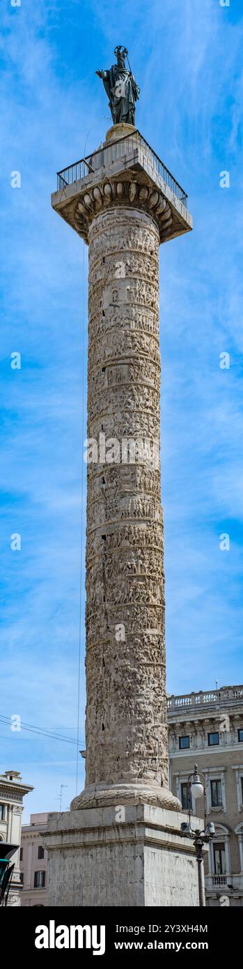 Column of Marcus Aurelius in Rome, Italy - Roman victory column in ...