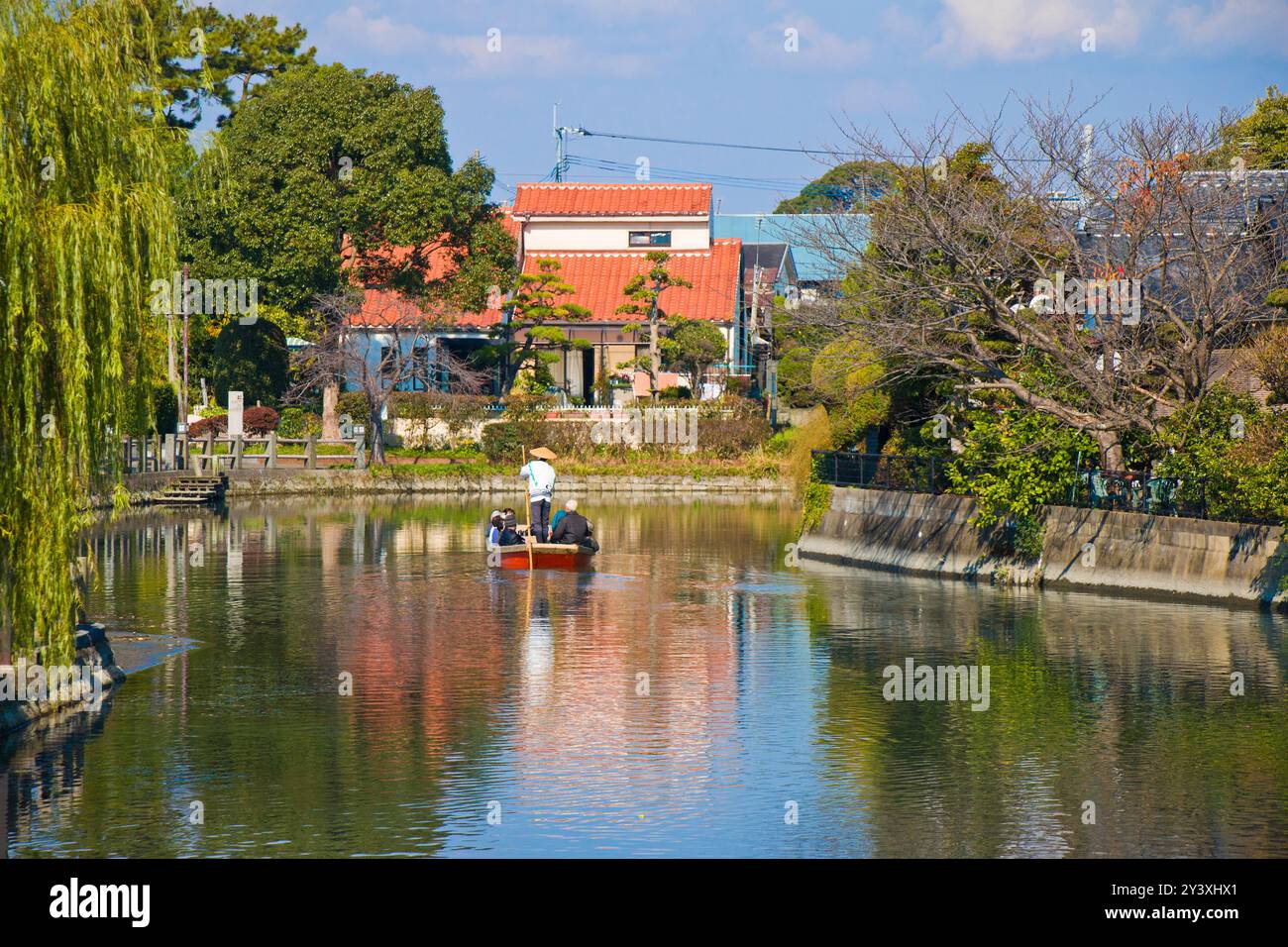 Yanagawa River Boat Tour in Fukuoka city,Kyushu, Japan Stock Photo - Alamy