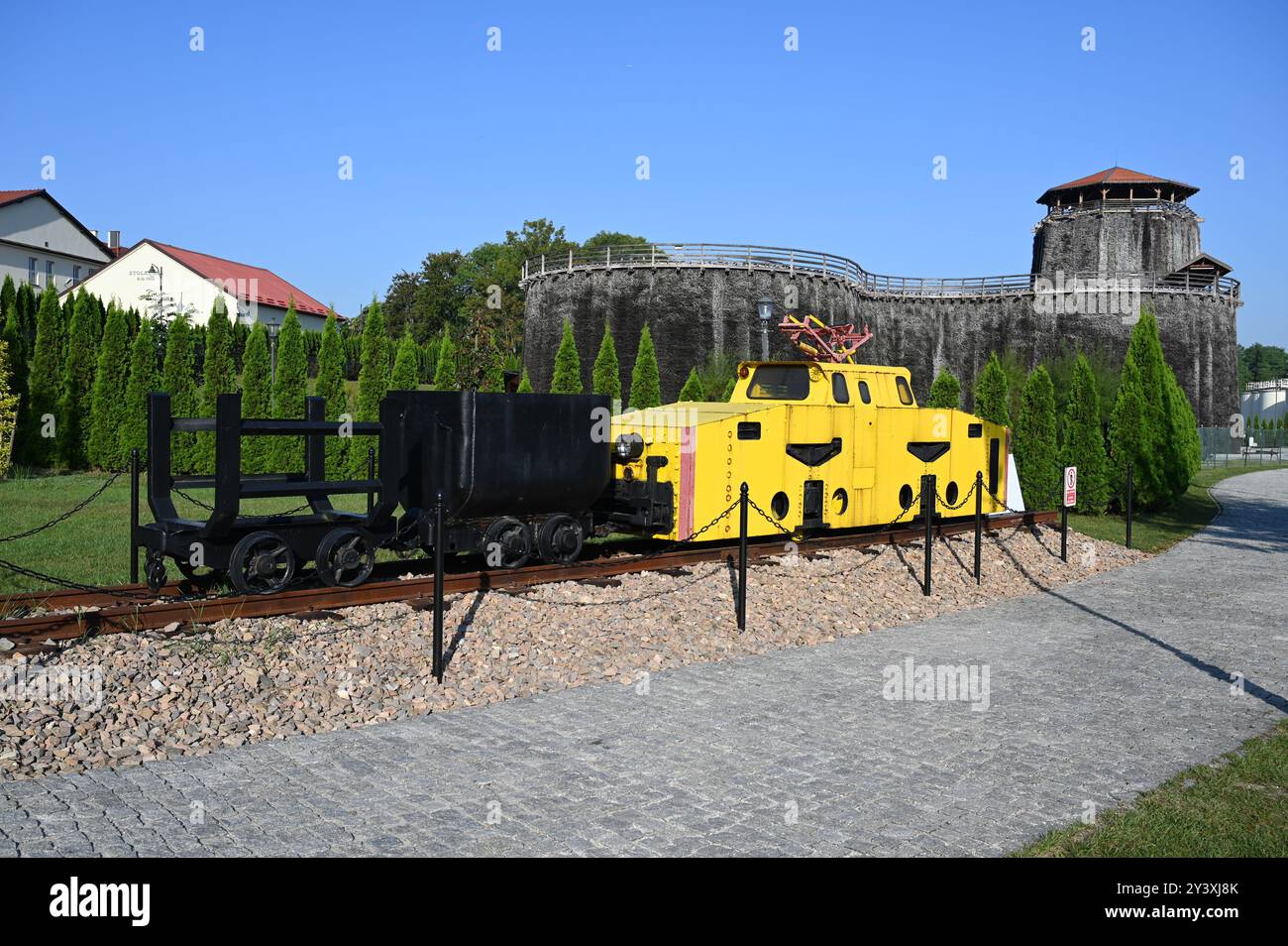 A Diesel engined loco used on a narrow gauge railway underground in a ...