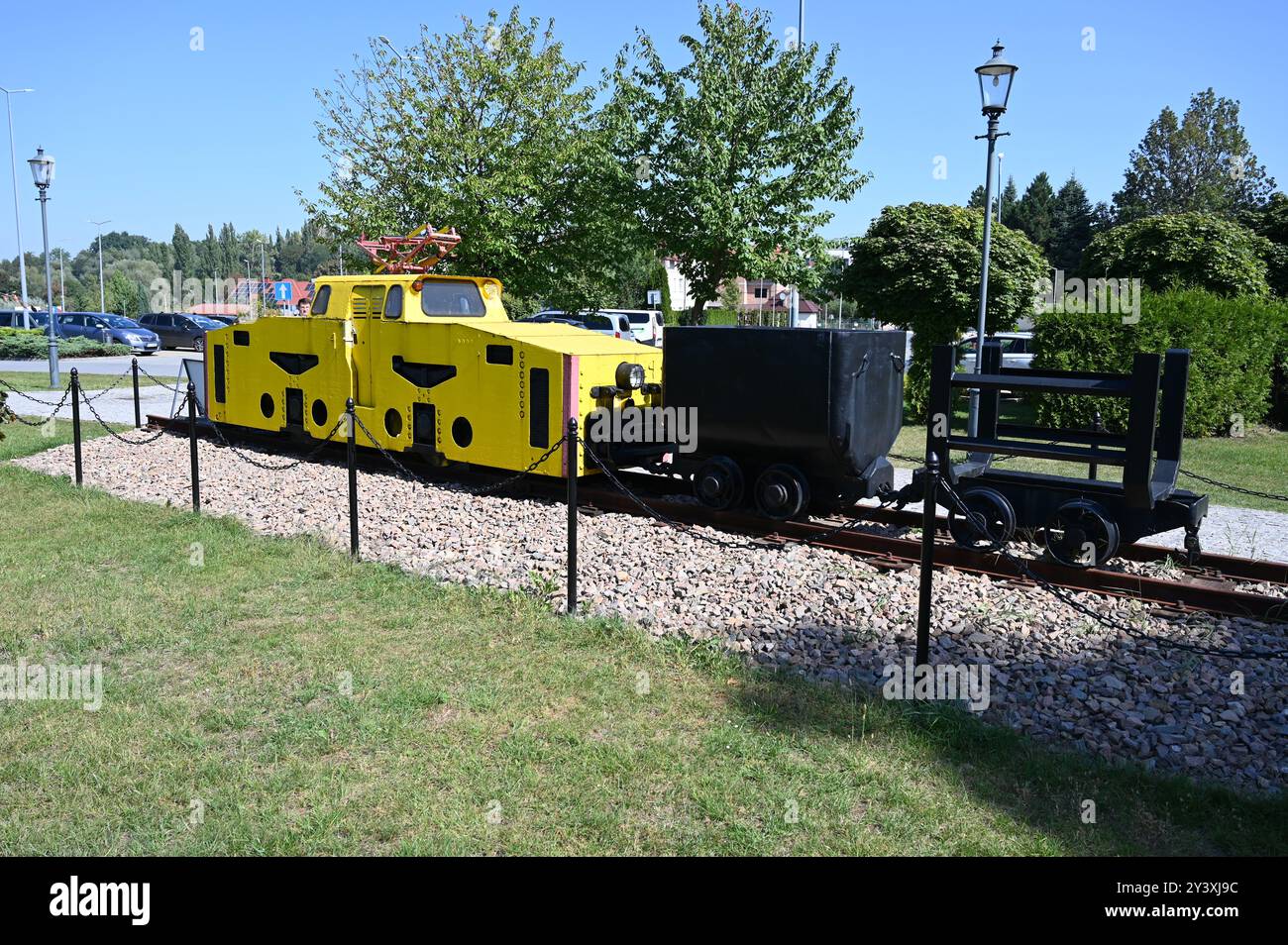 Mining underground diesel train from a salt mine in Poland Stock Photo ...