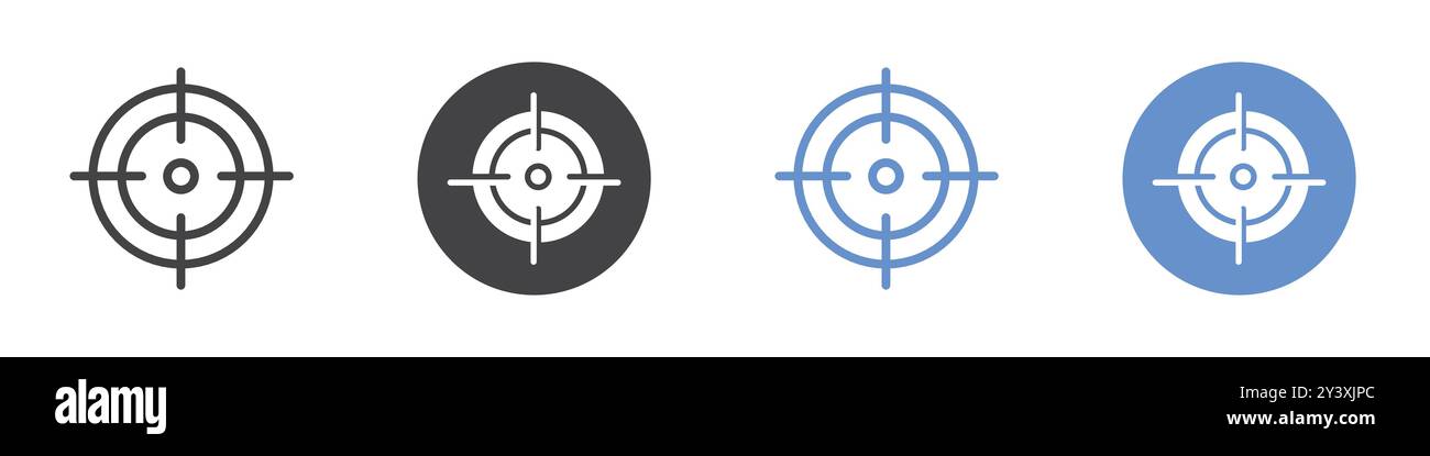 Bulls eye pointer icon Vector symbol or sign set collection in black ...