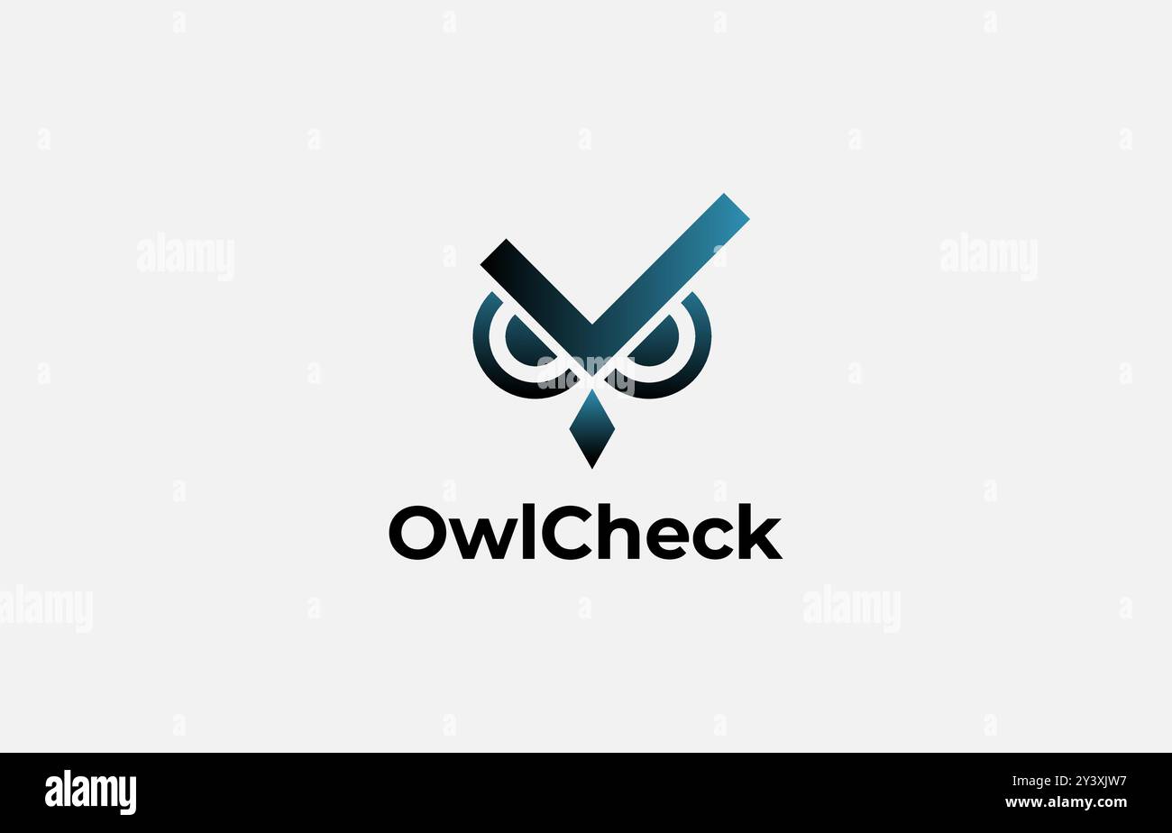 Logo Owl eyes and check symbol. Verify, Check mark, Approve. Editable ...