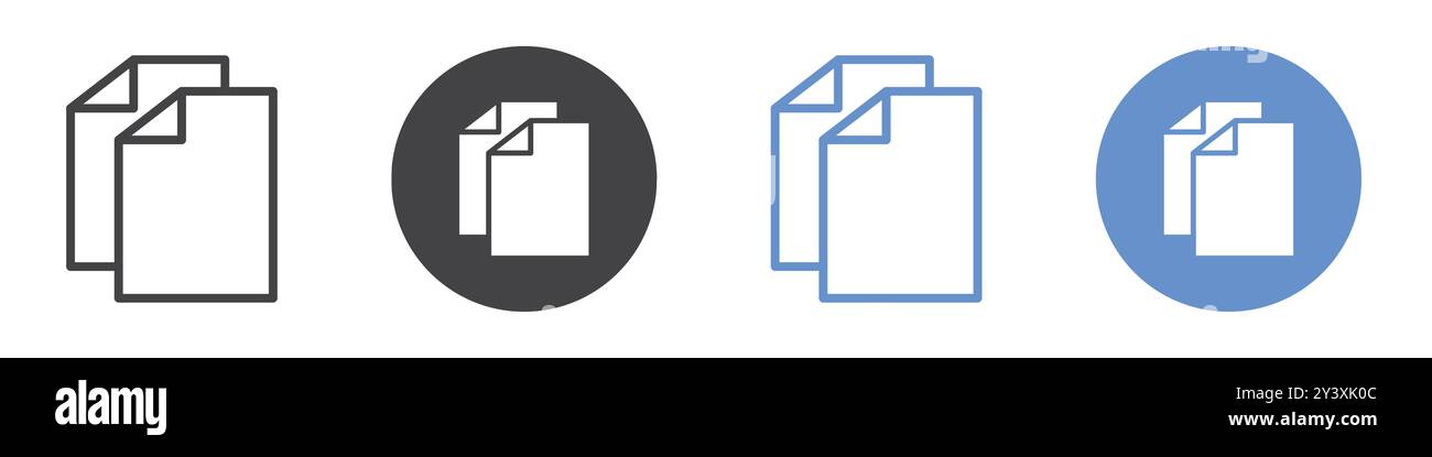 Duplicate icon Vector symbol or sign set collection in black and white ...