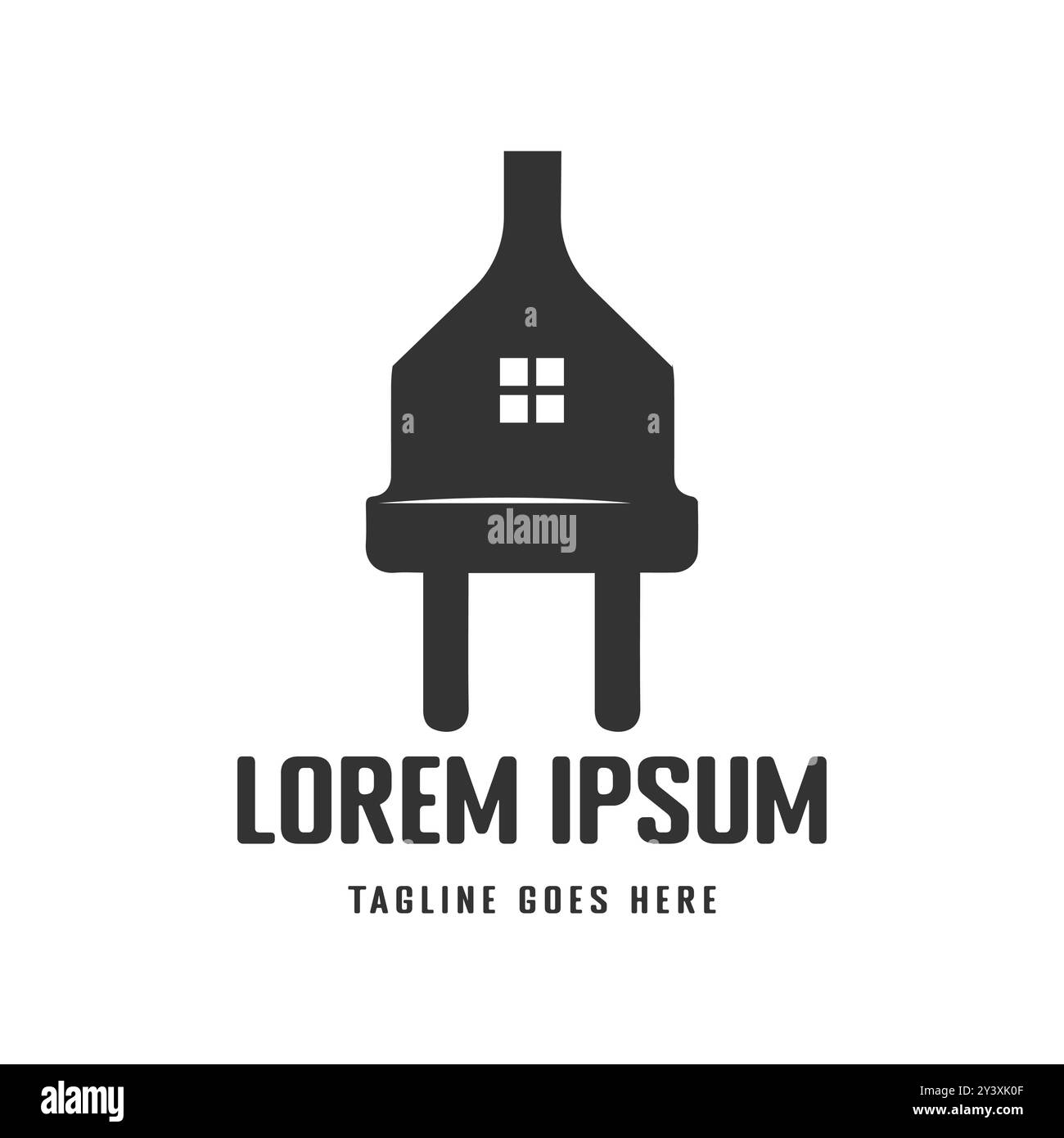 Simple Electric Plug House for Electricity Electrician Repair or Store ...