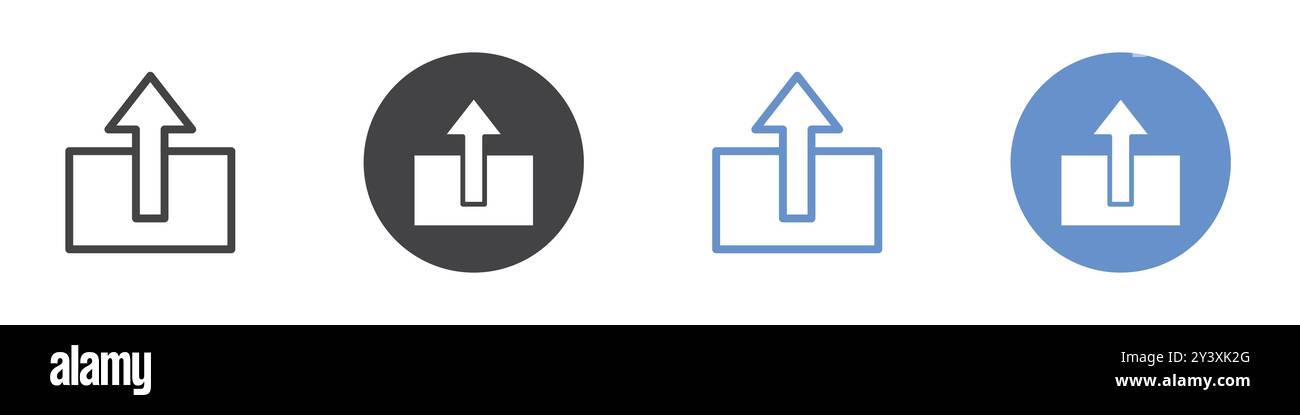 Export icon Vector symbol or sign set collection in black and white ...