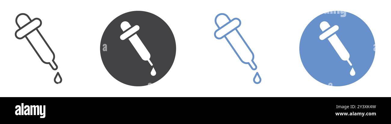 Dropper icon Vector symbol or sign set collection in black and white ...