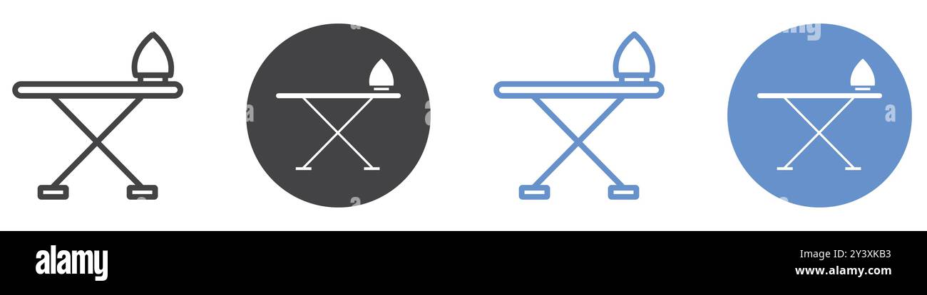 Ironing board icon Vector symbol or sign set collection in black and ...