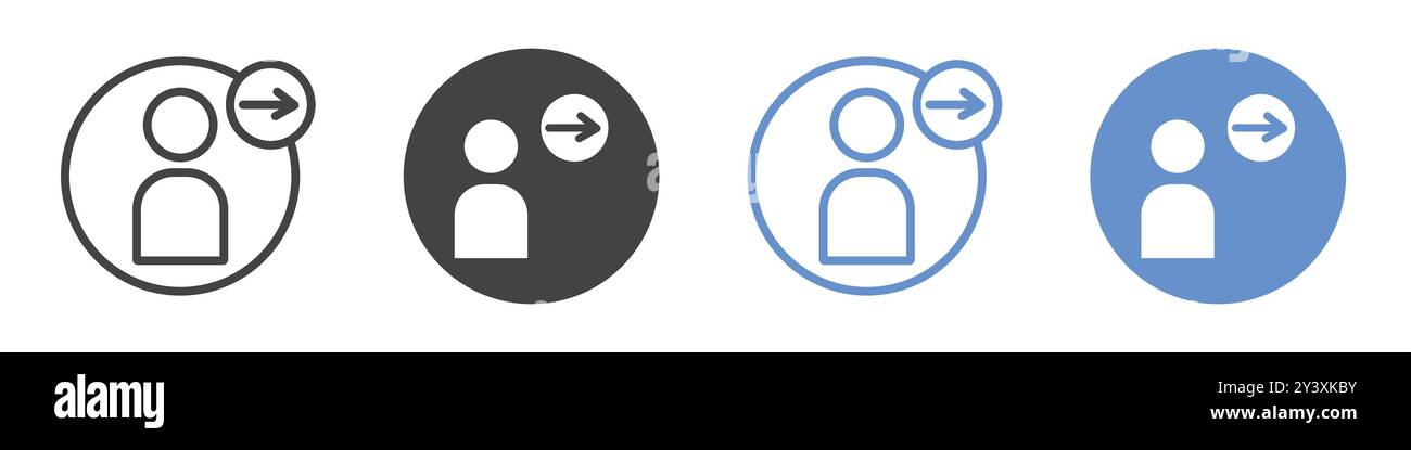 Login icon Vector symbol or sign set collection in black and white ...