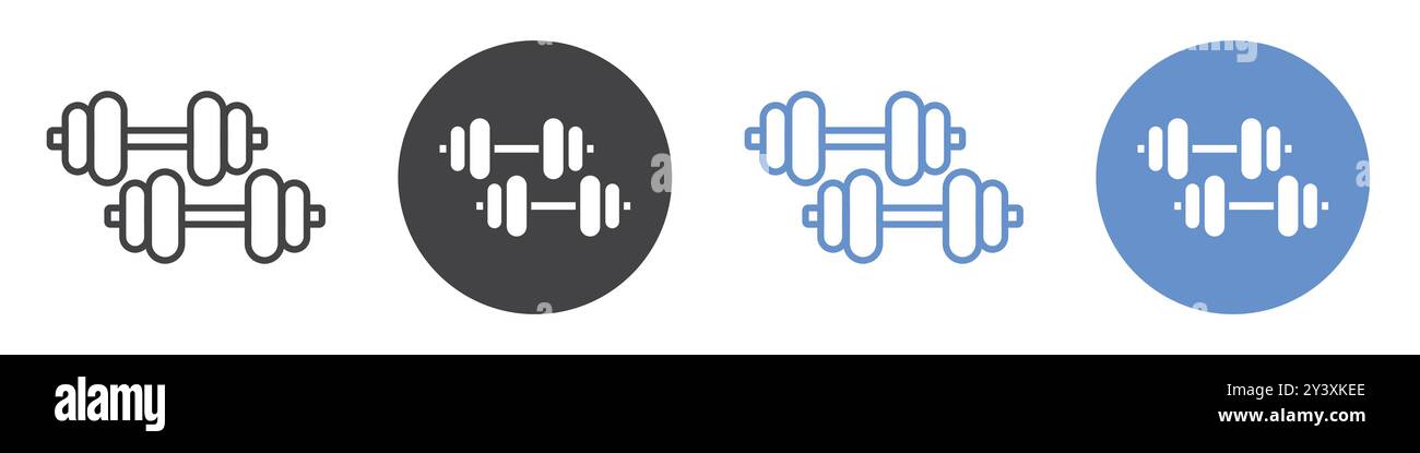 Gym icon Vector symbol or sign set collection in black and white ...