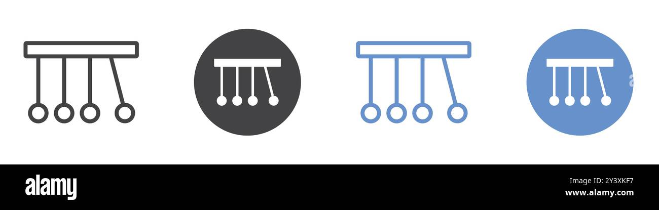 Physics icon Vector symbol or sign set collection in black and white ...